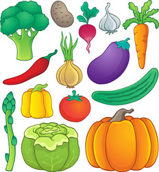 Cute cartoon vegetable collection Royalty Free Vector Image