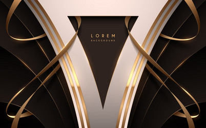 Abstract white and gold ribbons template Vector Image