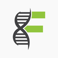 Letter f dna logo design concept with cell Vector Image