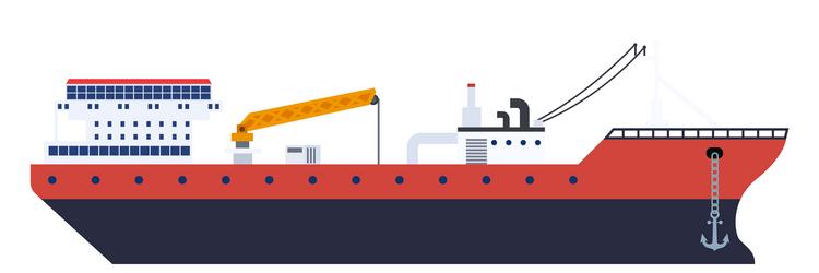 Cargo ship icon marine global freight transport Vector Image