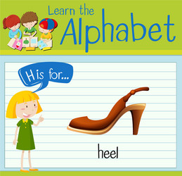 Vocabulary flashcard with word high heel Vector Image
