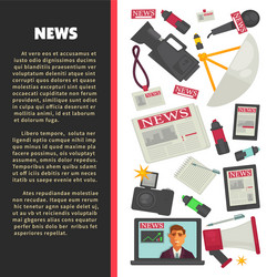 Breaking news live broadcast poster Royalty Free Vector