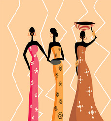 African women in traditional dress Royalty Free Vector Image