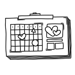Calendar doodle icon drawing sketch hand drawn Vector Image