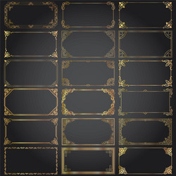 Decorative rectangle frames and borders set Vector Image