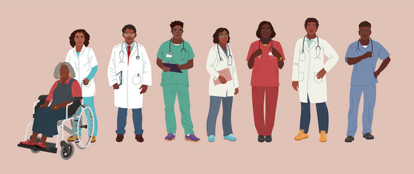 Medical characters african american medics Vector Image