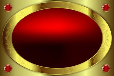 Oval frame gold color Royalty Free Vector Image