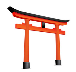 Realistic japanese gate isolated on white Vector Image