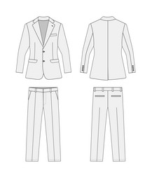 2 piece suits double breasted template white Vector Image