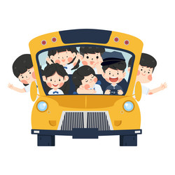 School bus driver cartoon Royalty Free Vector Image