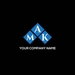 Mak letter logo design on black background Vector Image