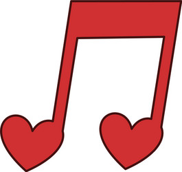 Music note with heart Royalty Free Vector Image