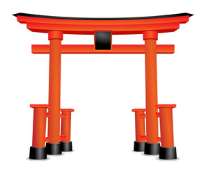 Realistic japanese gate isolated on white Vector Image