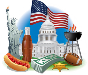 Usa american landmarks Royalty Free Vector Image
