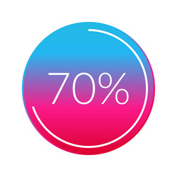 70 percent circle chart isolated symbol Royalty Free Vector