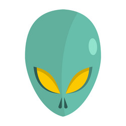 Cartoon flat alien head isolated on white Vector Image