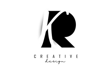 White and black letters rk logo with a minimalist Vector Image