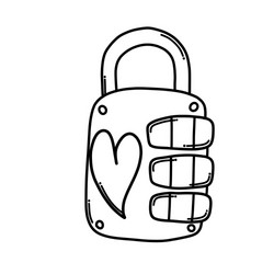 Locker doodle icon set drawing sketch Royalty Free Vector