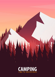 Mountains poster nature landscape background Vector Image