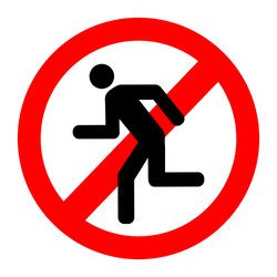 No run sign Royalty Free Vector Image - VectorStock