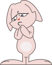 Cute Sad Pink Rabbit Vector Images (31)