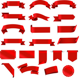 Ribbon banner set design elements Royalty Free Vector Image