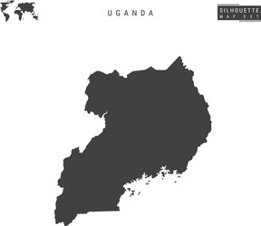 Uganda editable outline map Royalty Free Vector Image