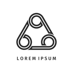 Spiraling triangle shape with rounded angles Vector Image