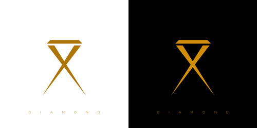 Diamond logo design with initial gd modern Vector Image