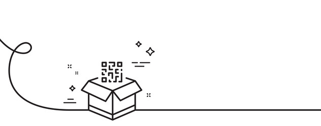 Qr code line icon scan barcode sign continuous Vector Image