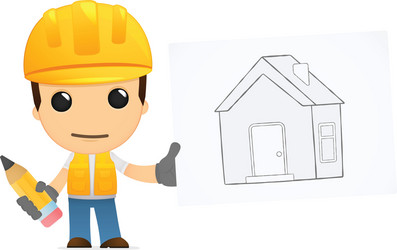 Cartoon Builder Character Royalty Free Vector Image