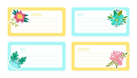 Flower note card design with lush blooming flora Vector Image