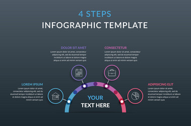 Infographic with four steps diagram template Vector Image