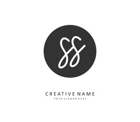 S ss initial letter handwriting and signature Vector Image