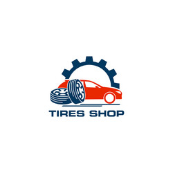 Tires shop logo design template silhouette tire Vector Image