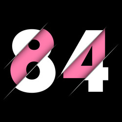 48 4 8 number logo design with a creative cut Vector Image