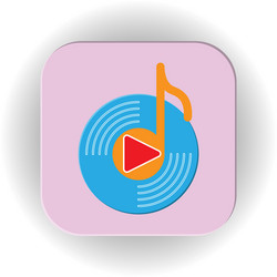 Music player icon for logos websites and apps Vector Image