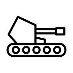 Tank icon outline style military army element Vector Image