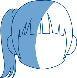 Chibi anime girl avatar contour default Royalty Free Vector