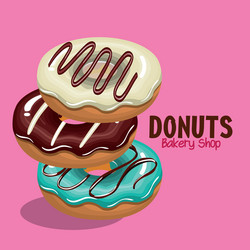 Delicious donuts bakery shop Royalty Free Vector Image