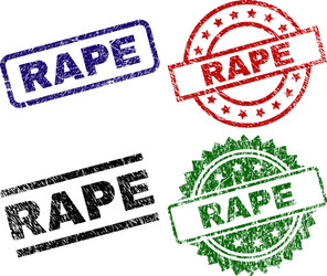 Scratched textured rape stamp seal Royalty Free Vector Image