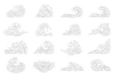 Japan oriental water wave triangle tattoo Vector Image