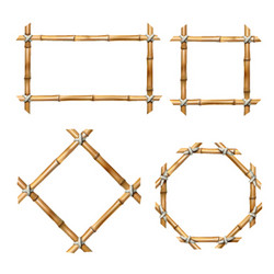 Bamboo frame set wooden blank template collection Vector Image