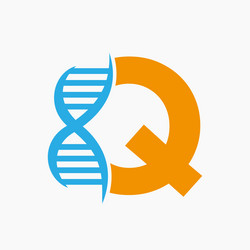 Letter q bio logo health care symbol healthy Vector Image