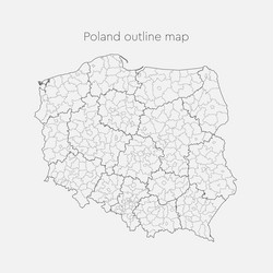 Map country poland divided on regions Royalty Free Vector