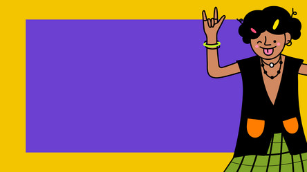 Cartoon color character man holding empty banner Vector Image