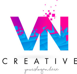 Vn v n letter modern logo design with yellow Vector Image
