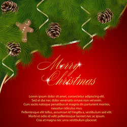 Red christmas holiday greeting card Royalty Free Vector