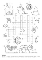 Crossword puzzle christmas theme french Royalty Free Vector