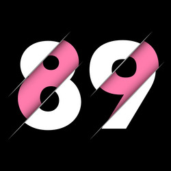 89 8 9 number logo design with a creative cut Vector Image